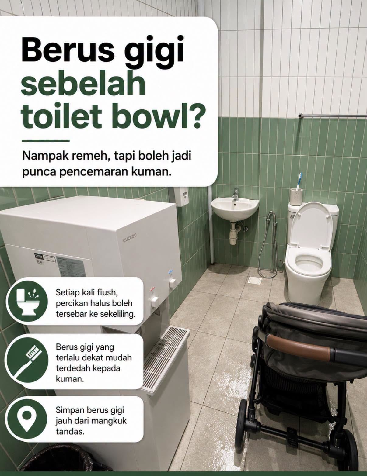Berus gigi letak sebelah toilet bowl? - Newswav