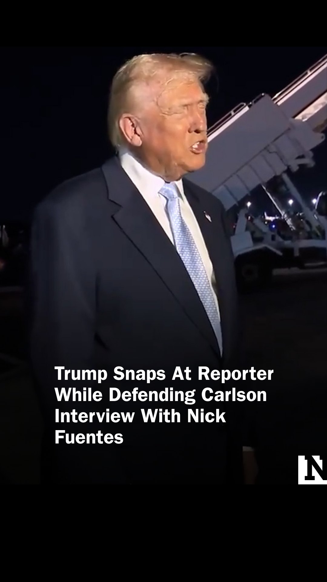 President Donald Trump gets irritated after a reporter interrupts him ...