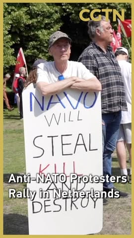 Anti-NATO protesters rally in The Hague prior to summit