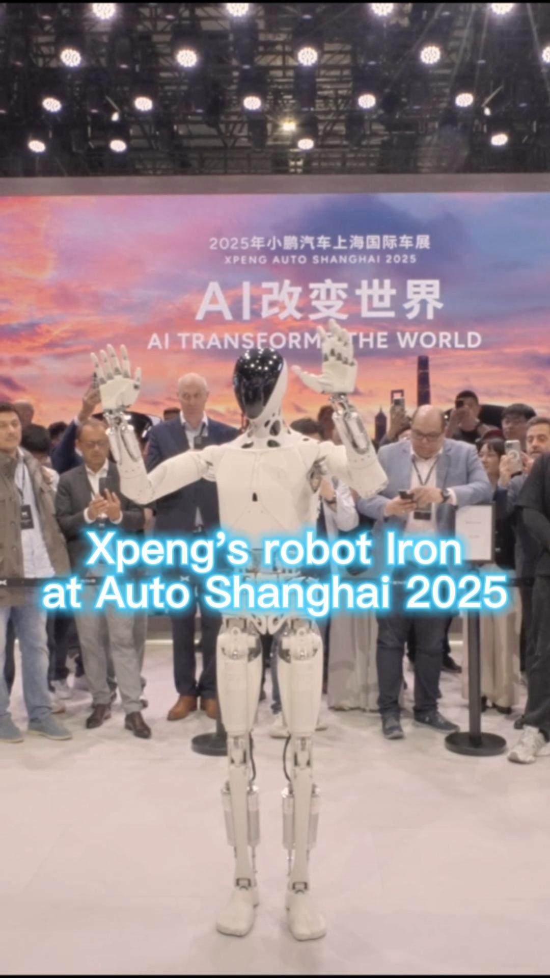 Xpeng's humanoid robot Iron draws crowds at Auto Shanghai 2025