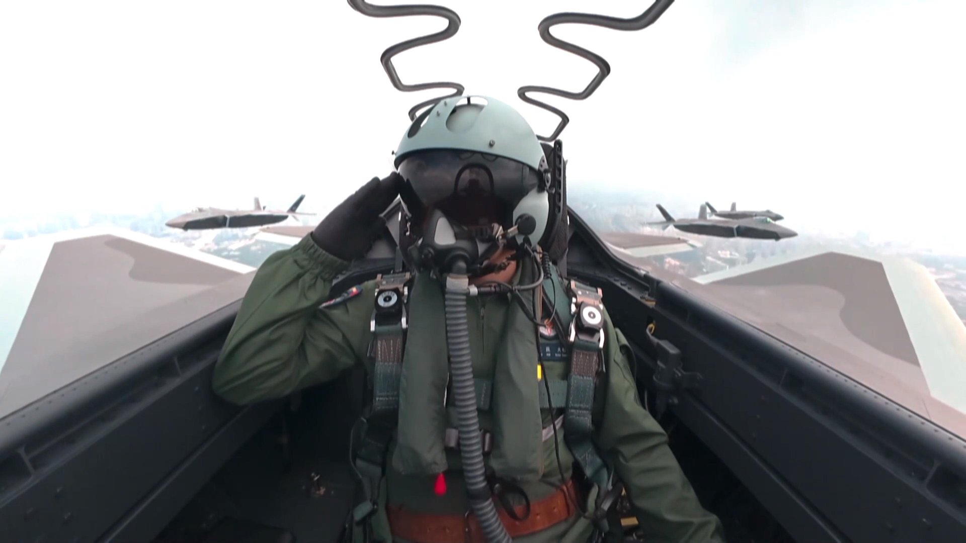 Fighter jets fly over Tian'anmen Square in parade