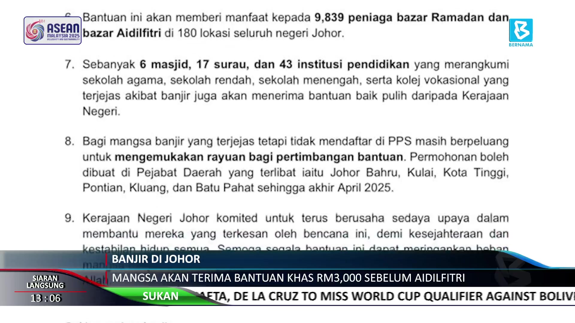SIARAN LANGSUNG | BULETIN BERNAMA 1 TENGAH HARI | 23 MAC 2025
