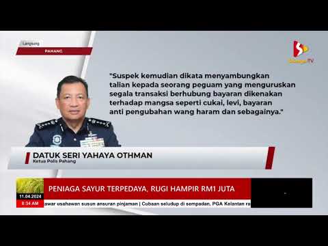 Peniaga sayur terpedaya, rugi hampir RM1 juta