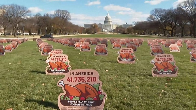 ‘Billionaires eat first’: Thanksgiving signs highlight impact of SNAP ...