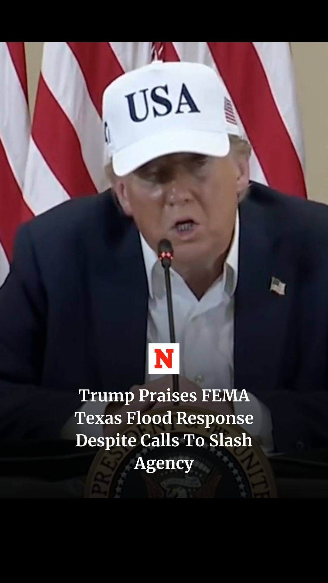 President Donald Trump praised FEMA's response to the devastating Texas ...