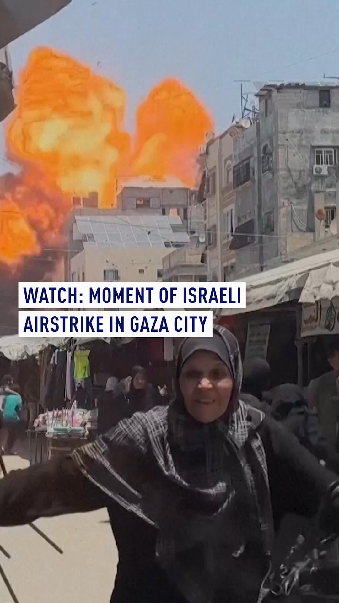 This video captures the moment an Israeli missile hits a building in ...