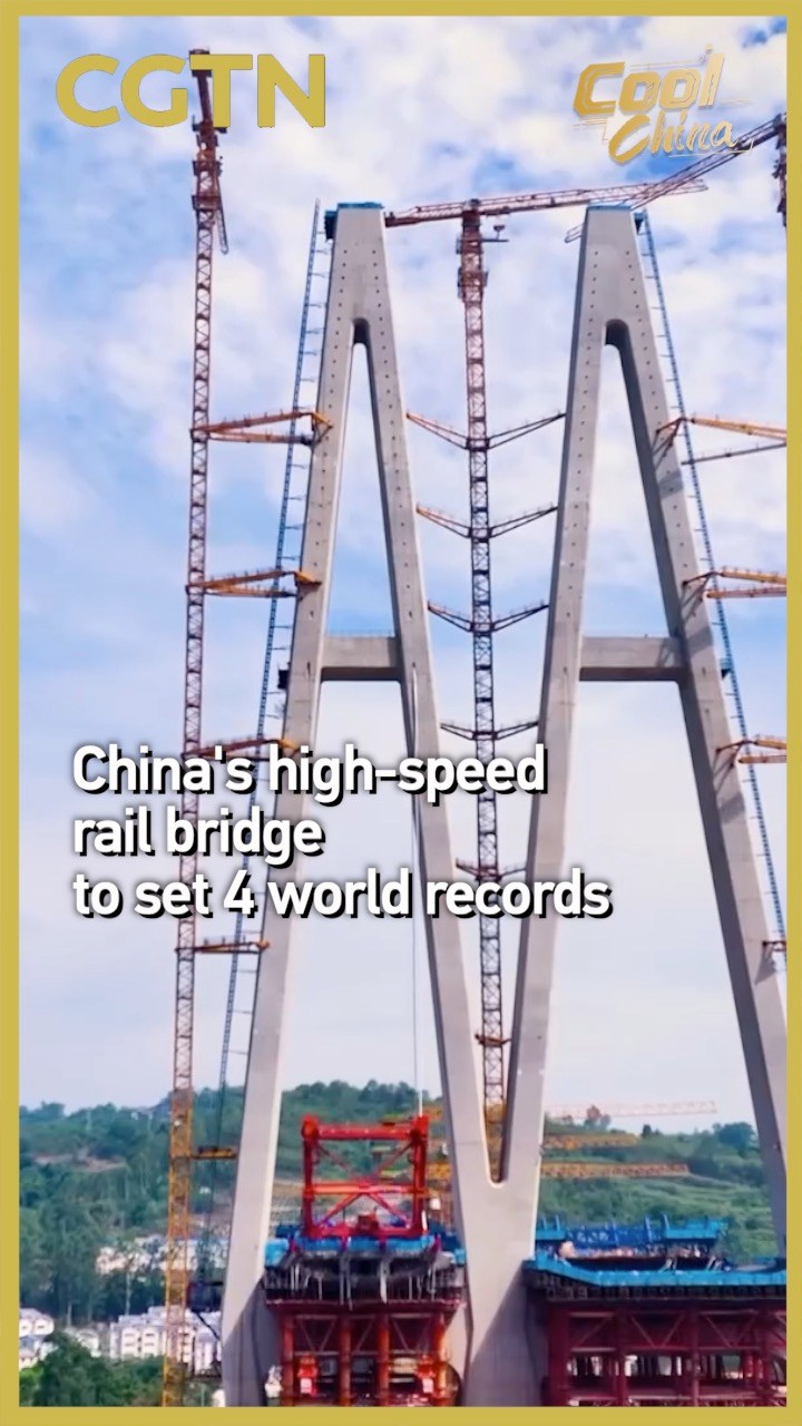 China's high-speed rail bridge to set 4 world records