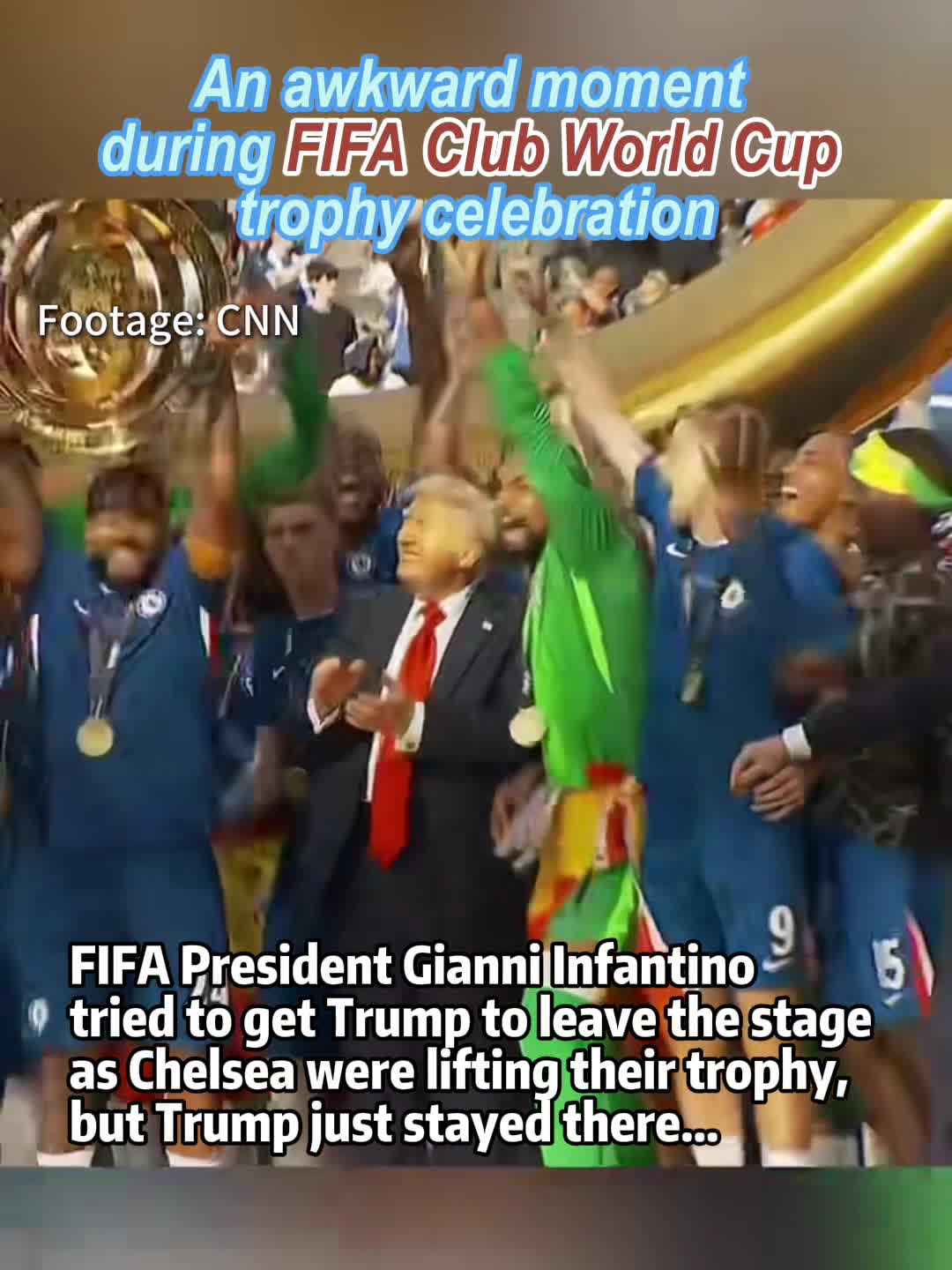 Awkward moment at FIFA Club World Cup trophy celebration